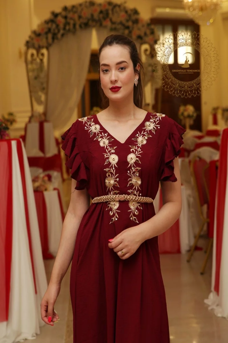 Long Algerian dress in crumpled pancake