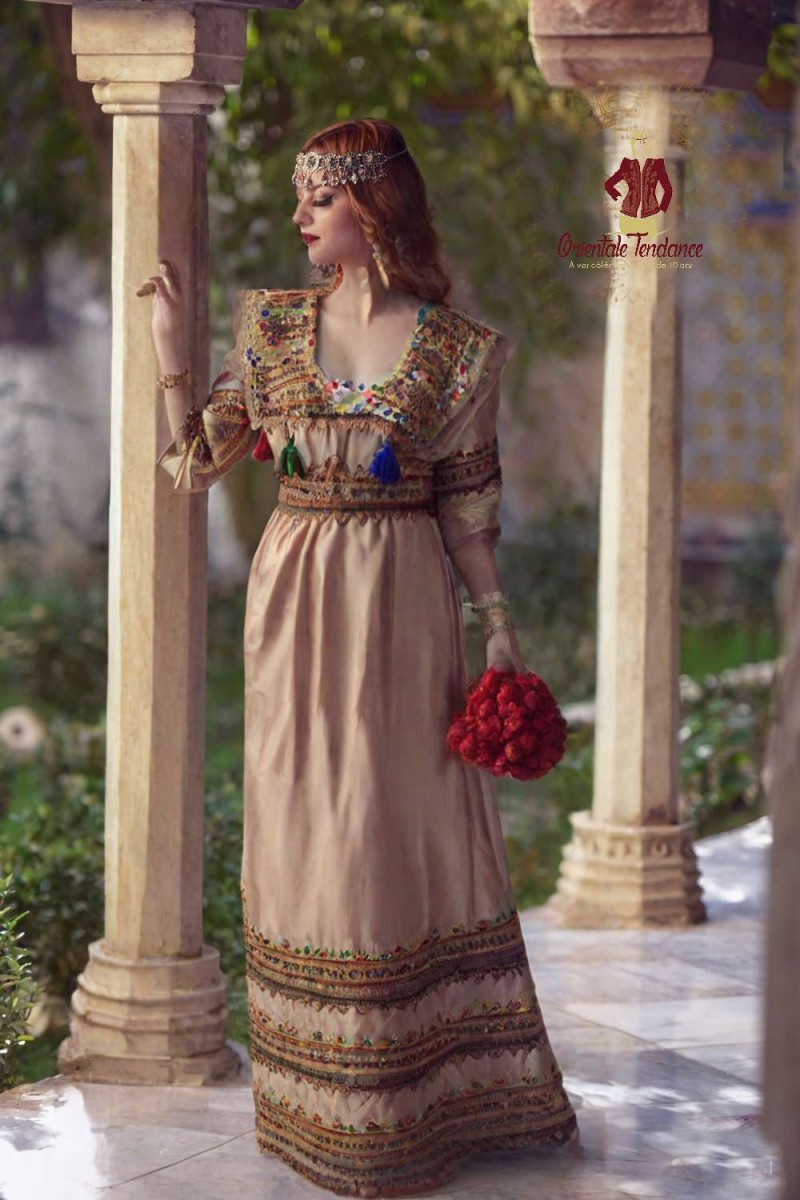Modern satin Kabyle Chafia dress collection 2025